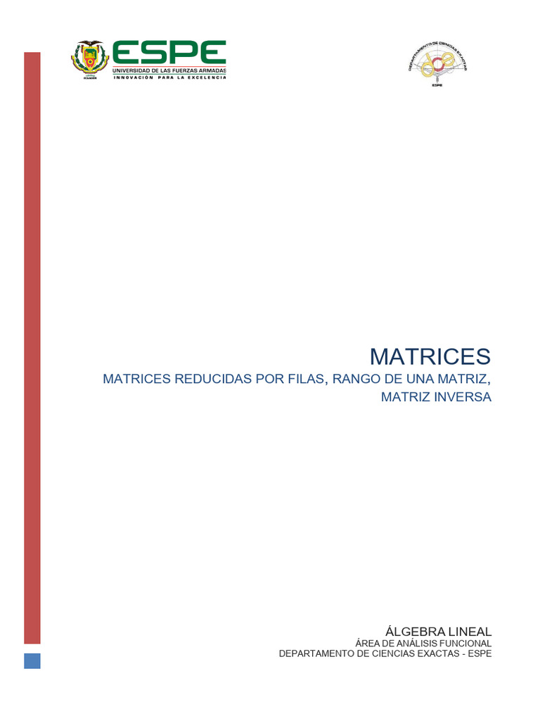 Tema 3. Matrices (Tercera Parte) | PDF | Matriz (Matemáticas) | Funciones y mapeos