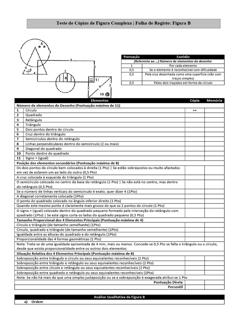 Folha de Cotação - Figura Complexa de Rey (Figura B) | PDF | Triângulo ...
