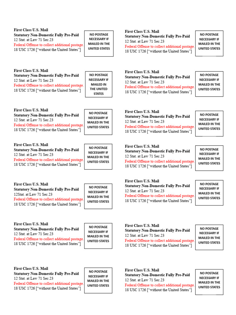 FREE MAILING LABELS - Avery 5262 Stamps | PDF | Mail | Government