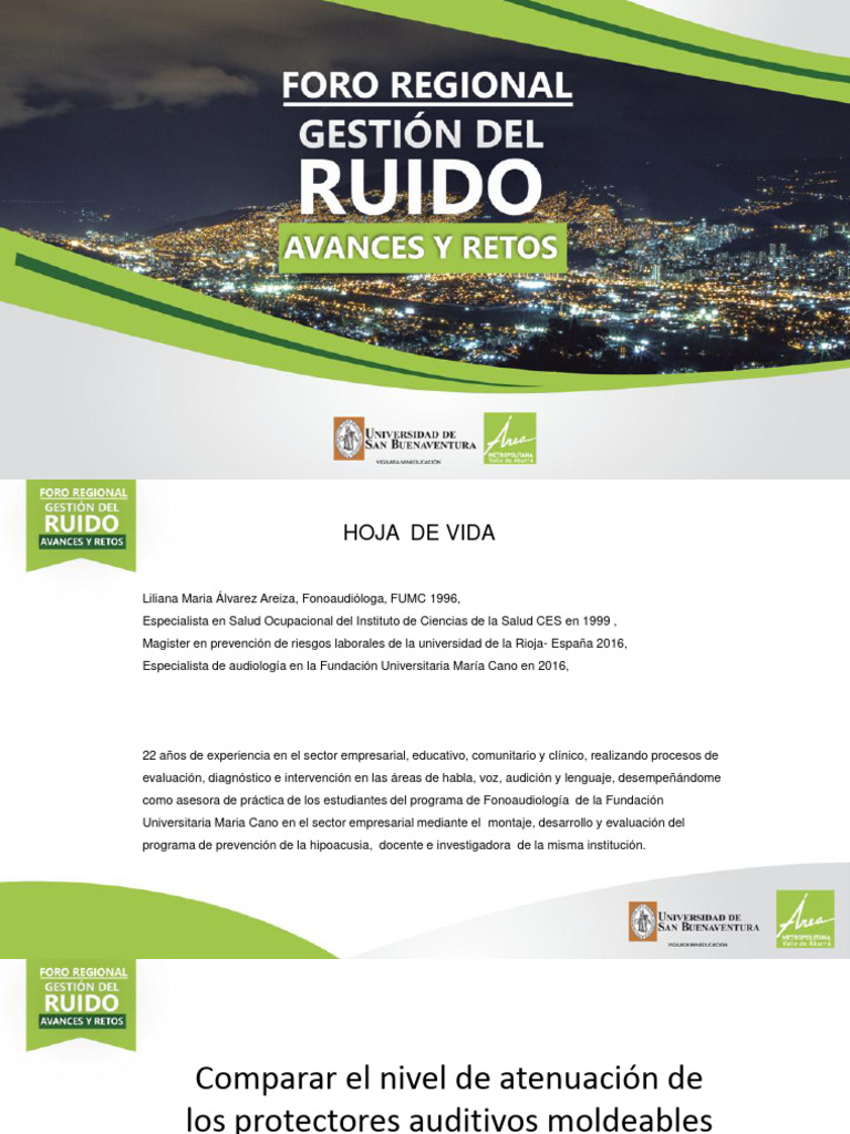 Atenuación Protectores Auditivos | PDF | ruido | Escuchando