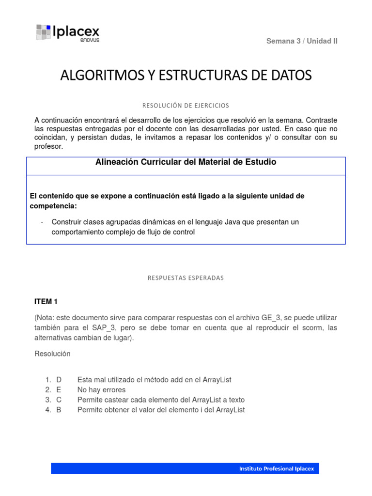Algoritmos Y Estructuras de Datos: Alineación Curricular Del Material ...
