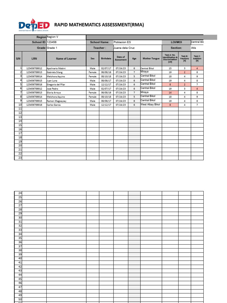 RMA G1Scoresheet v1 Demo | PDF | Philippines
