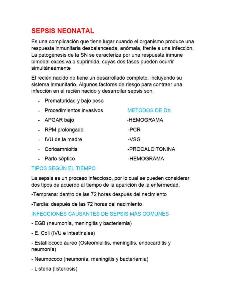 Sepsis Neonatal | PDF