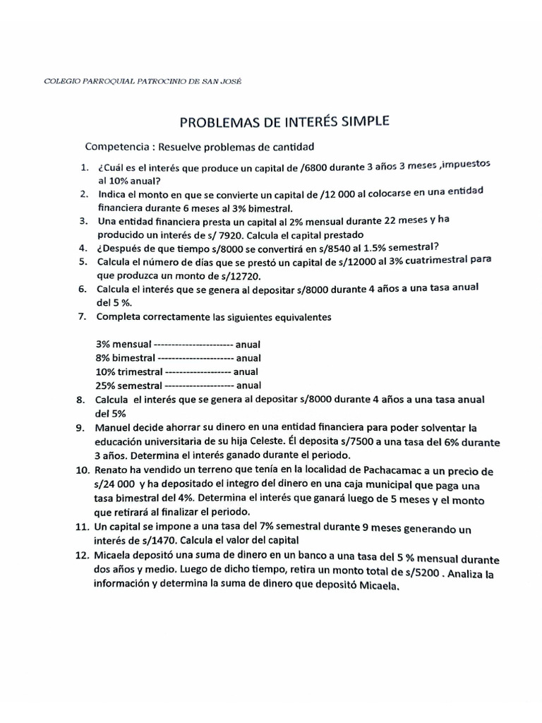 Interes Simple | PDF