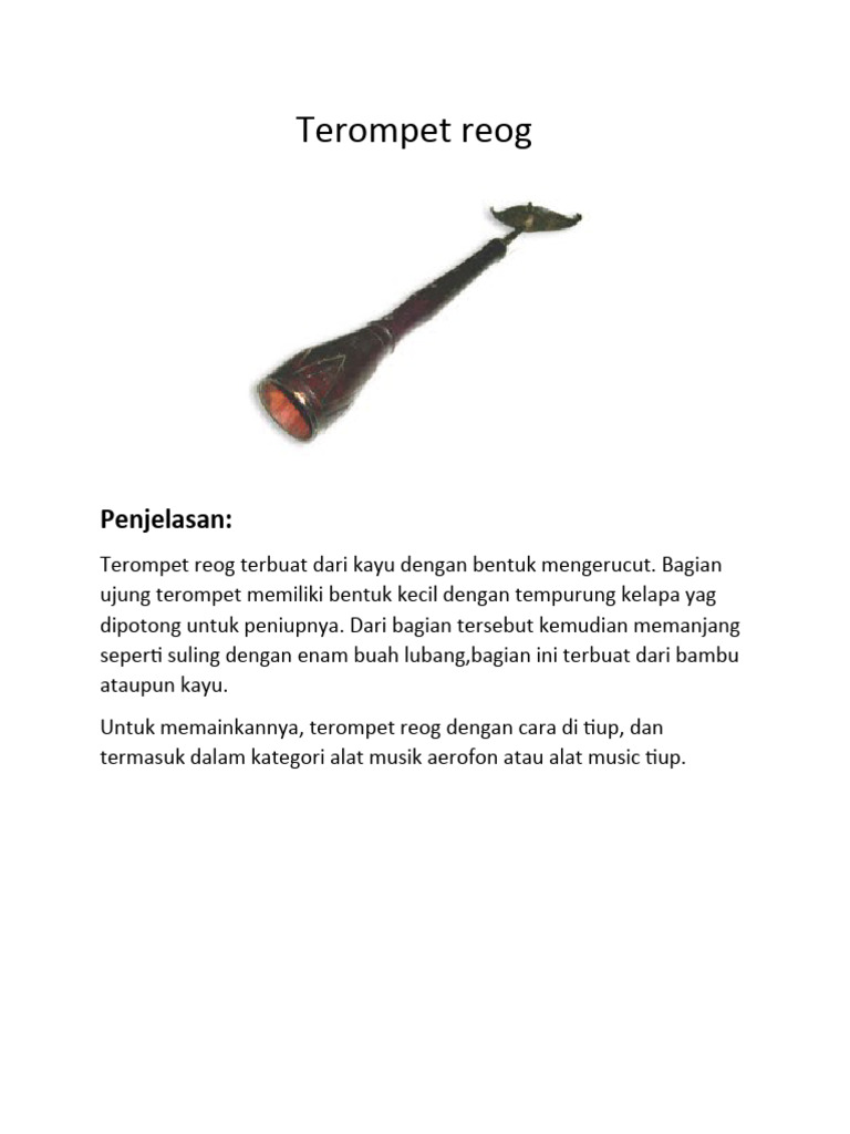 Terompet Reog | PDF | Seni & Disiplin Bahasa | Griya & Taman