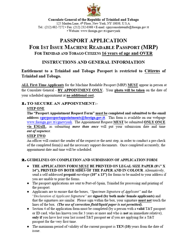 First Time MRP Adult Application Instructions | PDF | Identity Document | Birth Certificate