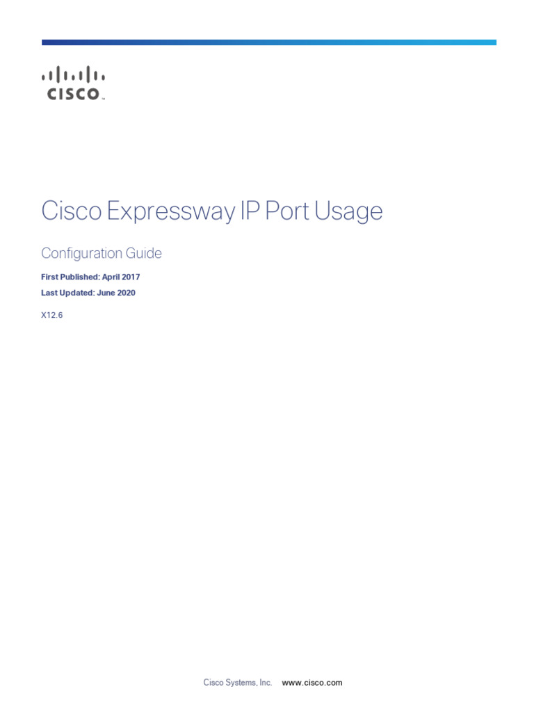 Cisco Expressway IP Port Usage For Firewall Traversal Deployment Guide X12 6 | Download Free PDF ...