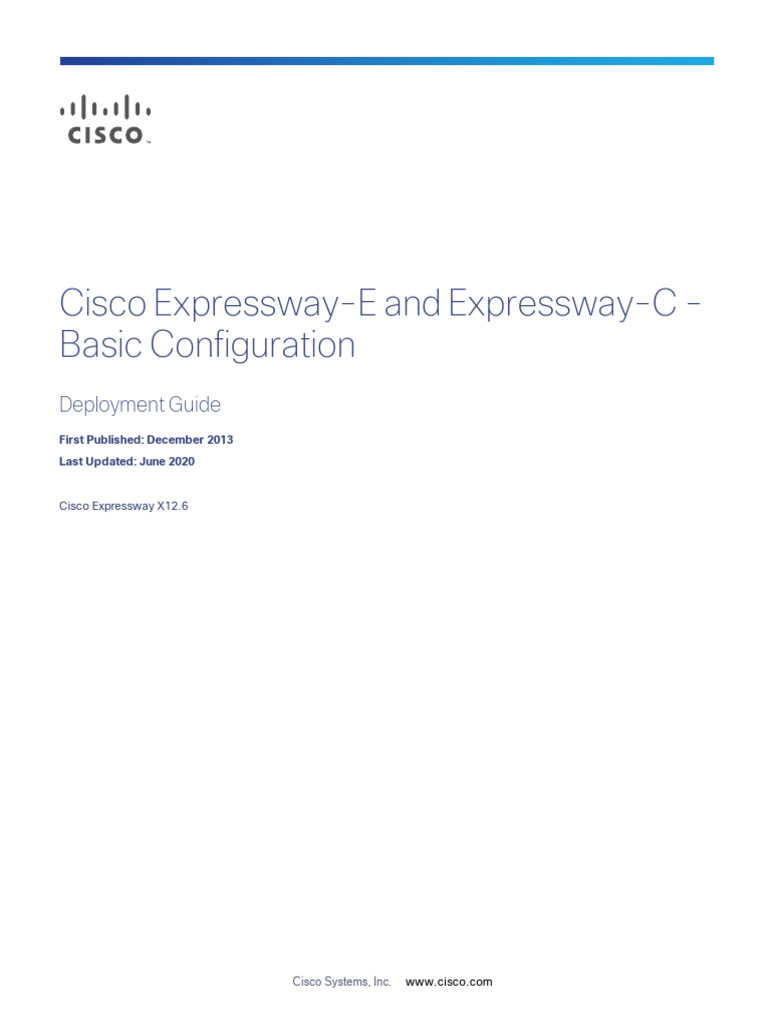Cisco Expressway Basic Configuration Guide | PDF | Public Key ...
