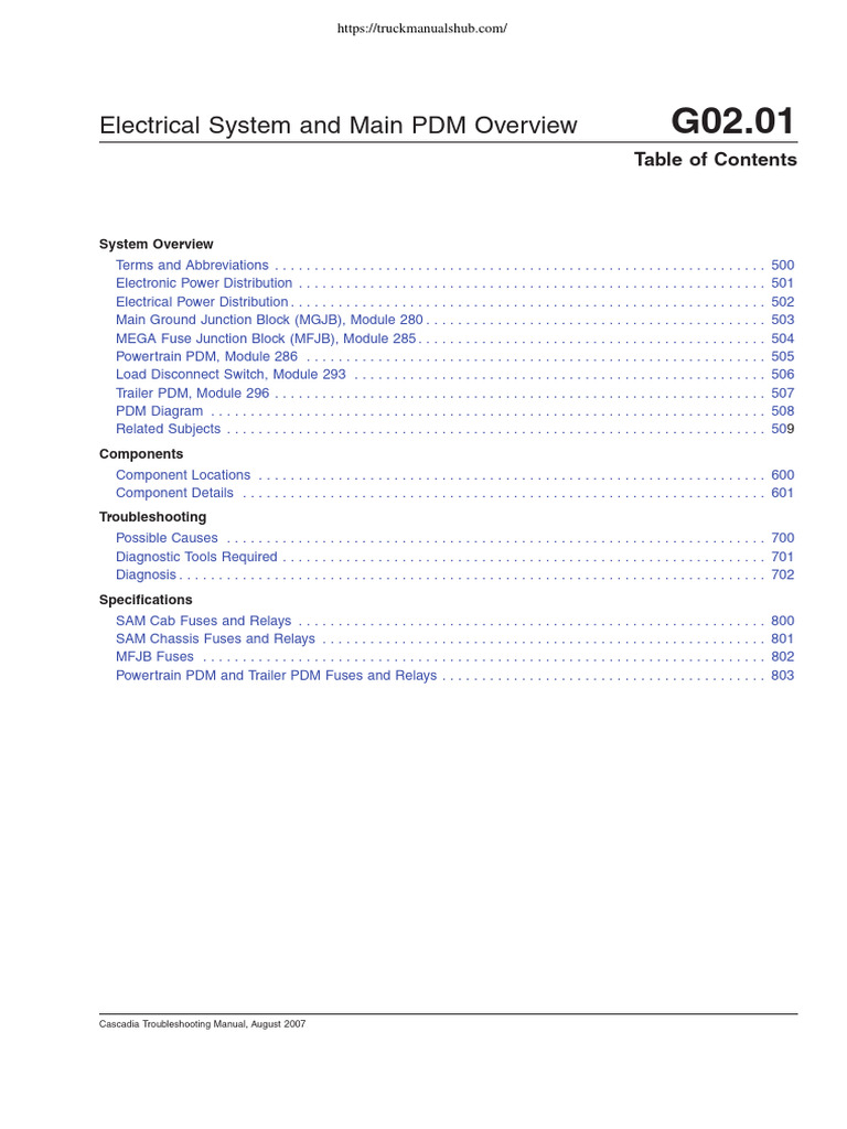 Freightliner Electrical System and Main PDM Overview | PDF | Vehicle ...