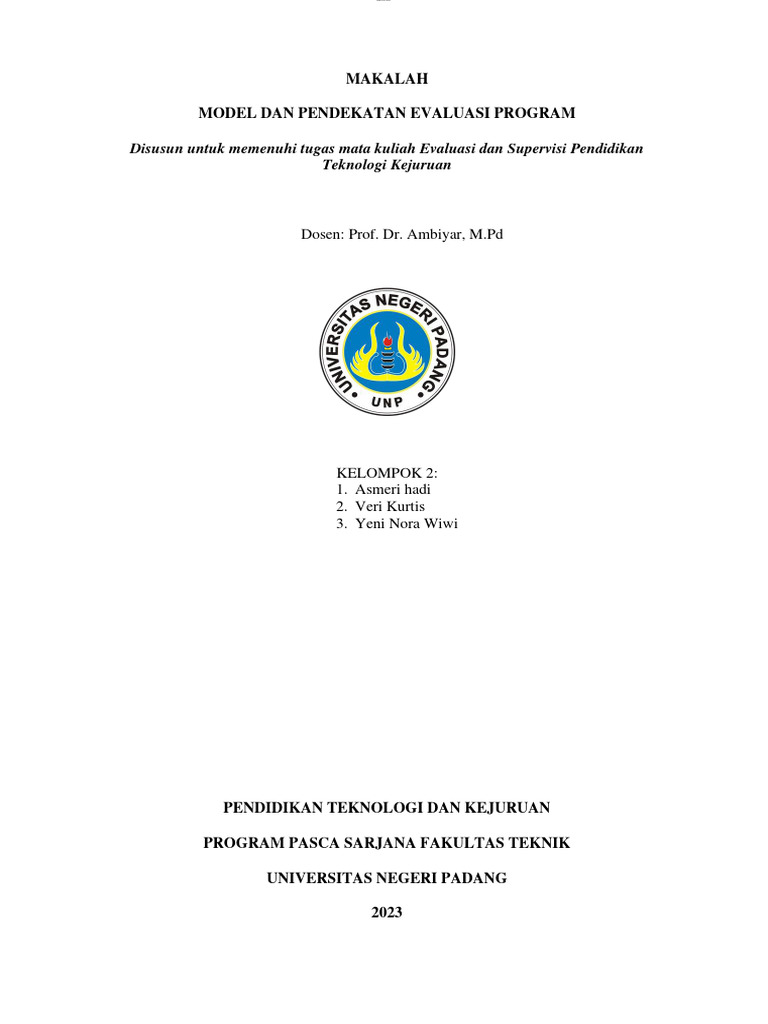 Model Evaluasi Program Pendidikan | PDF