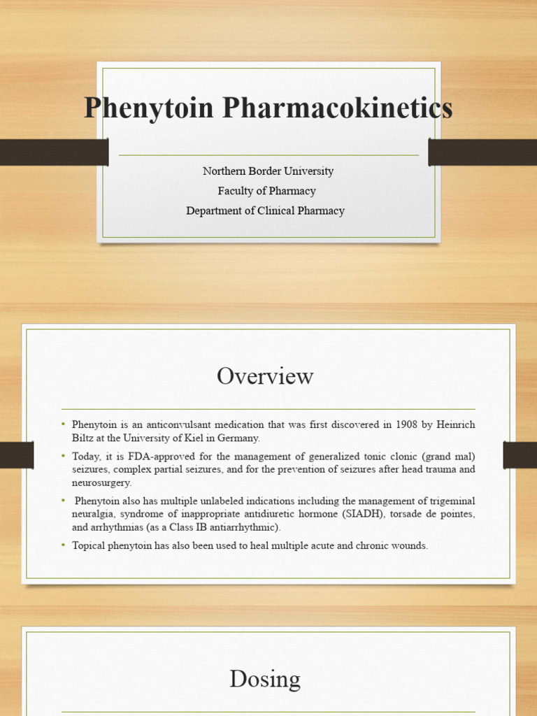 Phenytoin Pharmacokinetics | PDF | Dose (Biochemistry) | Chemistry