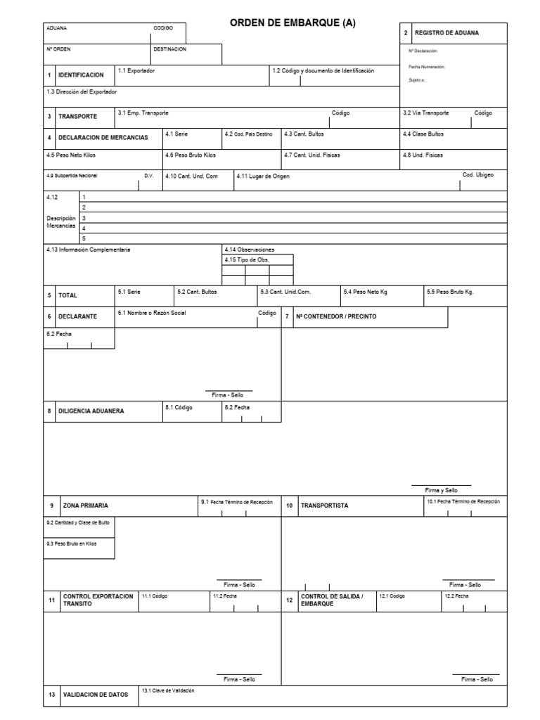 Instrucciones para Orden de Embarque | PDF | Exportaciones | Transporte ...