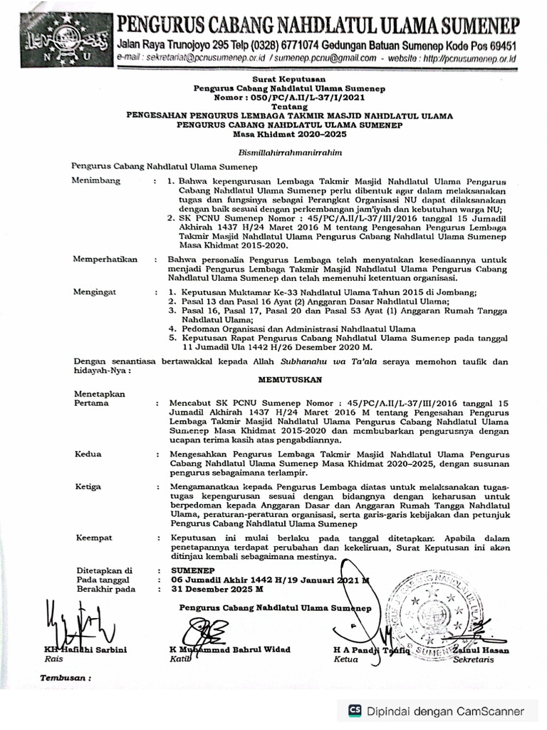 SK Pengurus PC LTM | PDF