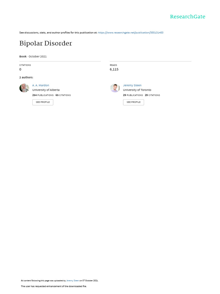 Bipolar Disorder | PDF | Bipolar Disorder | Mental Disorder