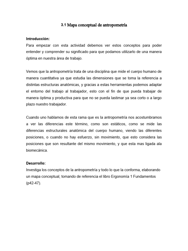 3.1 Mapa Conceptual de Antropometria I | PDF | Antropometría | Factores ... 3.1 Mapa Conceptual de Antropometria I | PDF | Antropometría | Factores ...