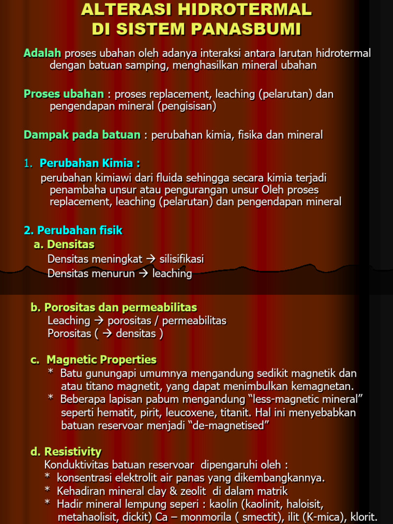 ALTERASI HIDROTERMAL Di Sistem Geotermal | PDF