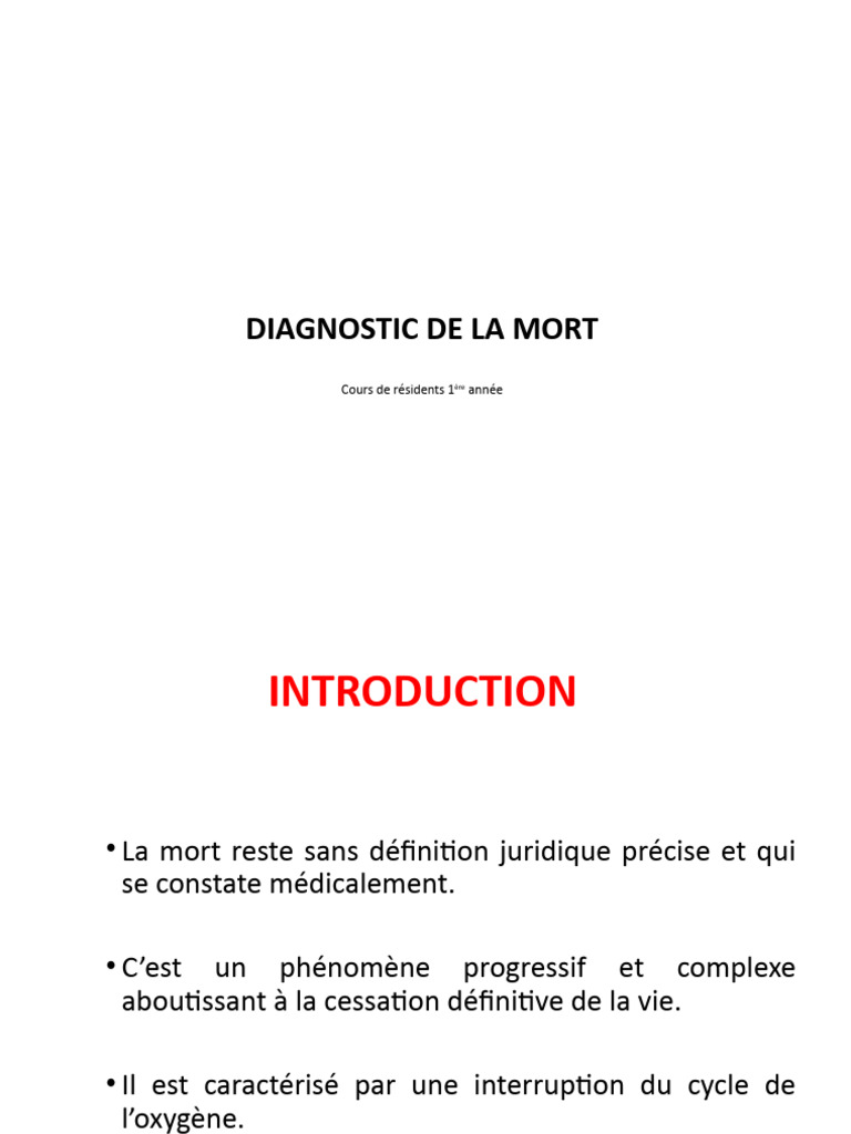 DC de La Mort | PDF | Décomposition | Médecine clinique