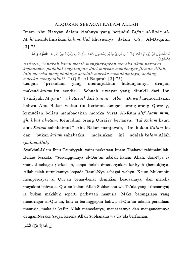 Al-Quran: Kalam Allah dan Mukjizat | PDF