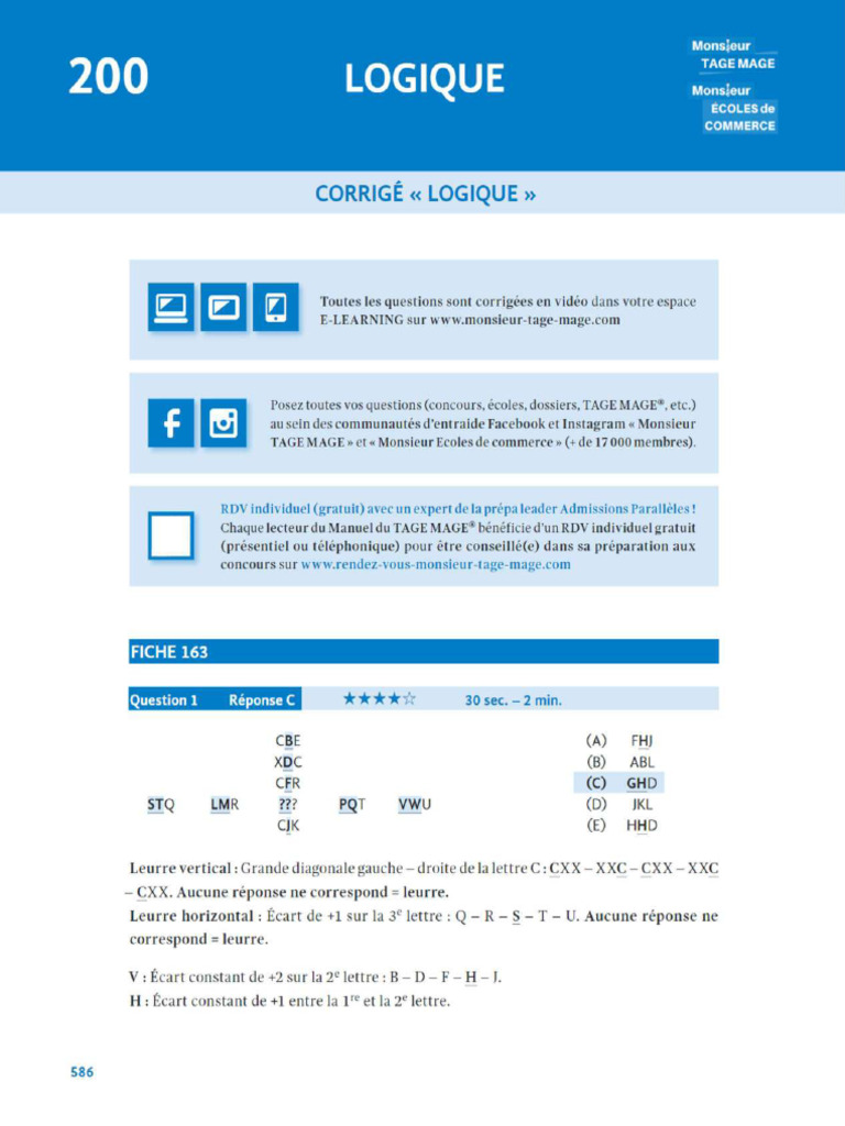 Corrigé Fiches Cours - Logique | PDF