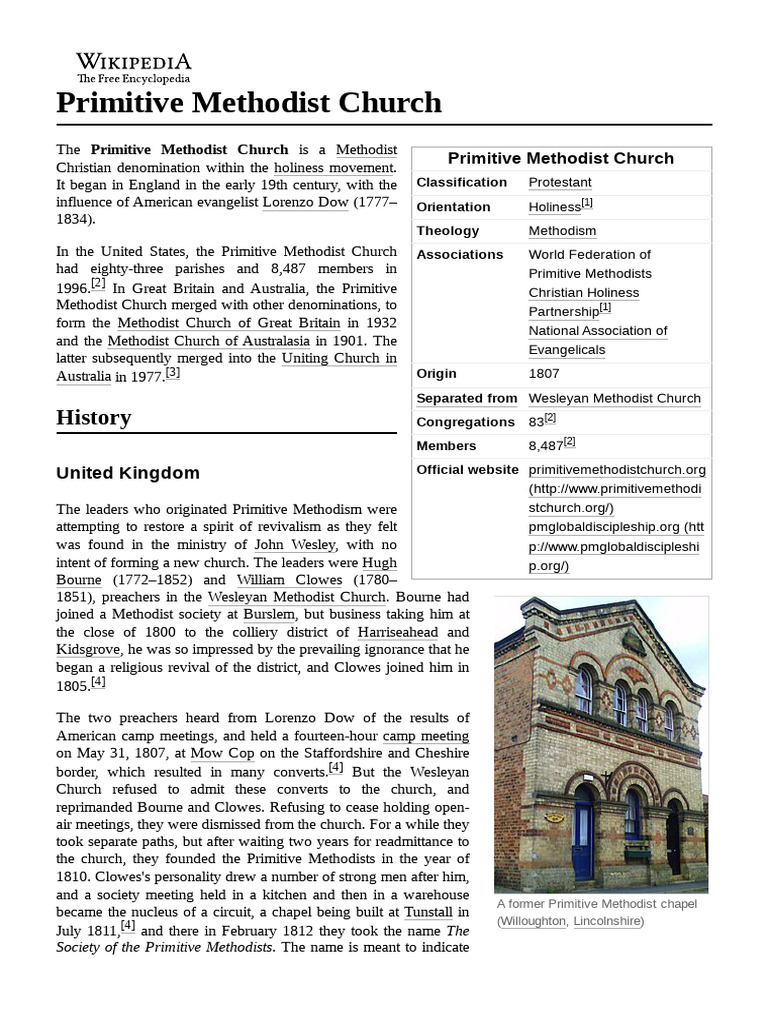 Primitive Methodist Church US | PDF | Methodism | Christian Organizations