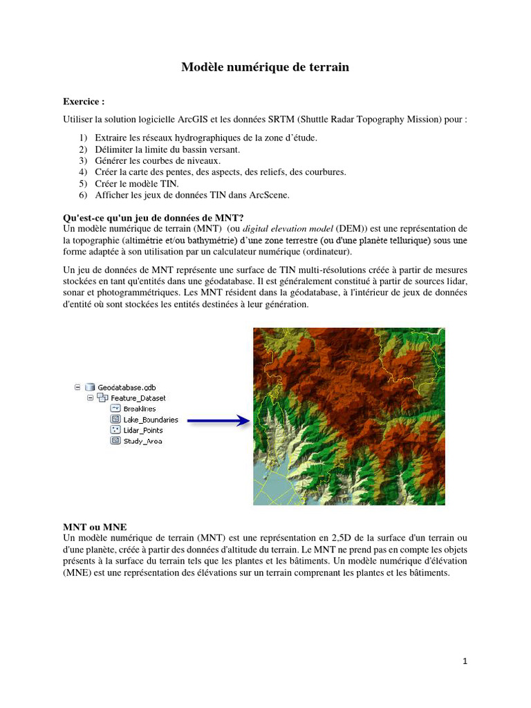 Modèle Numérique de Terrain et Applications | PDF | Informations et ...
