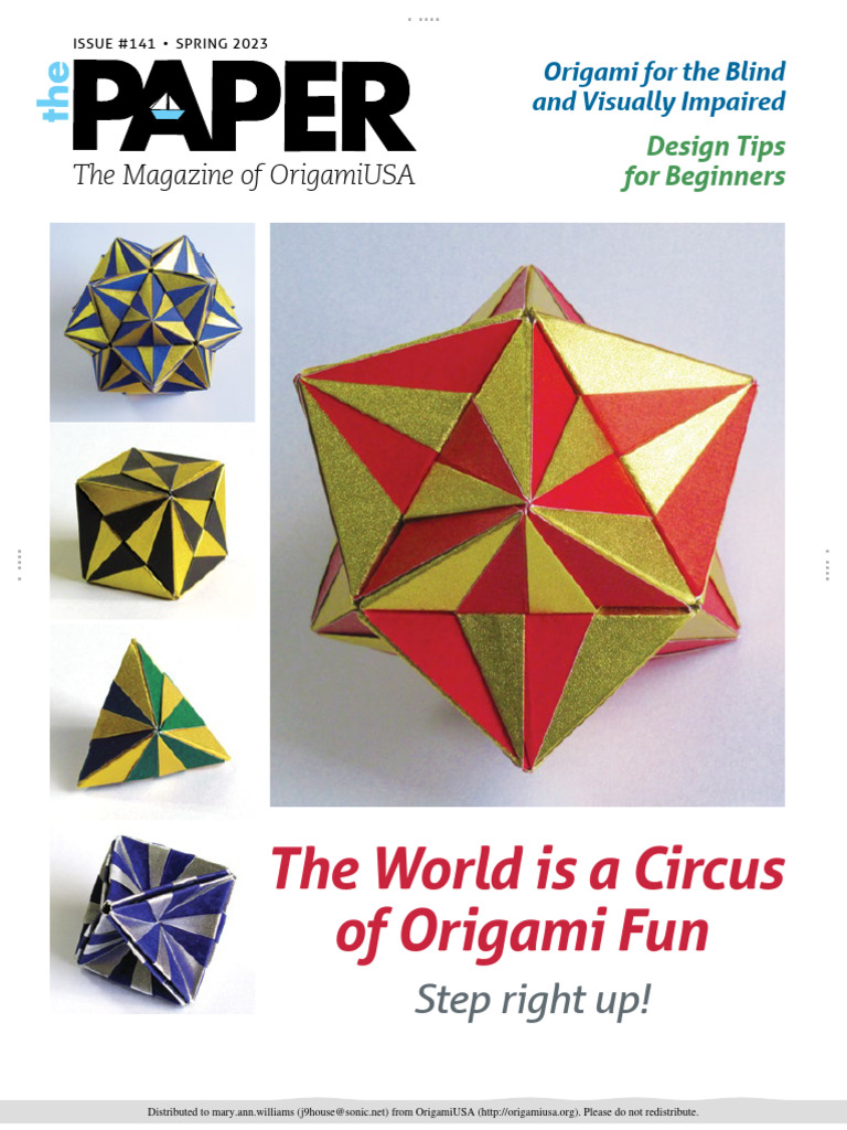 Origami for the Blind: Spring 2023 Edition | PDF | Origami | Visual ...