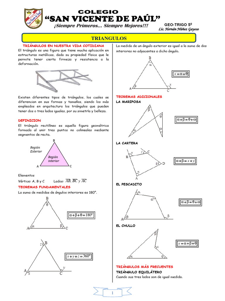 Geo Trigo 5 III Bimestre SVP 2023 Intranet | PDF | Triángulo | Politopos