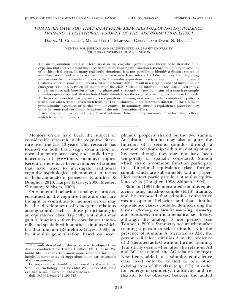 6 - Whatever Gave You That Idea - False Memories Following Equivalence ...