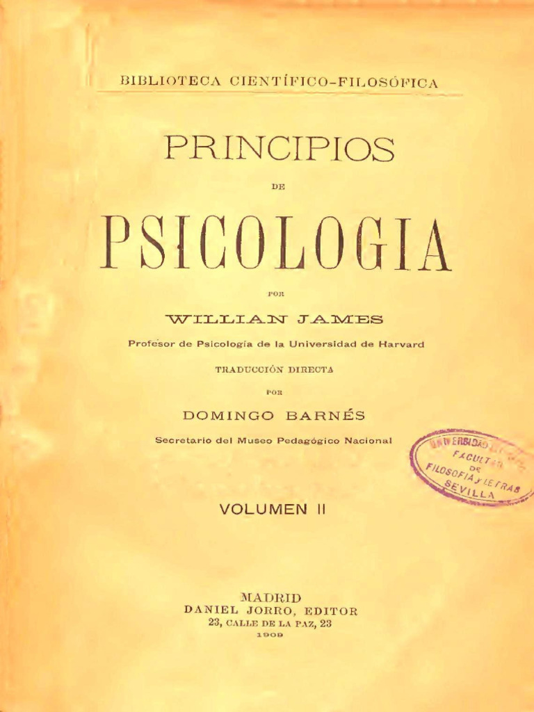 William James - Principios de Psicología Tomo 2 | PDF | Percepción ...