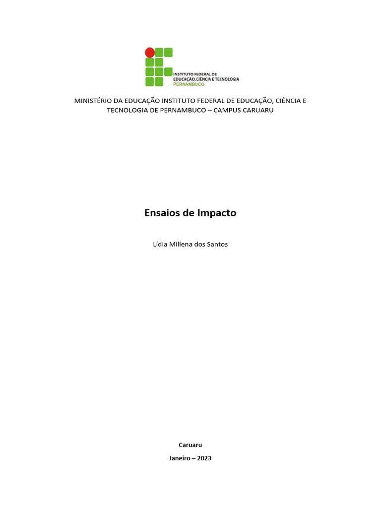 Ensaio de Impacto | PDF | Ductilidade | Resistência dos materiais