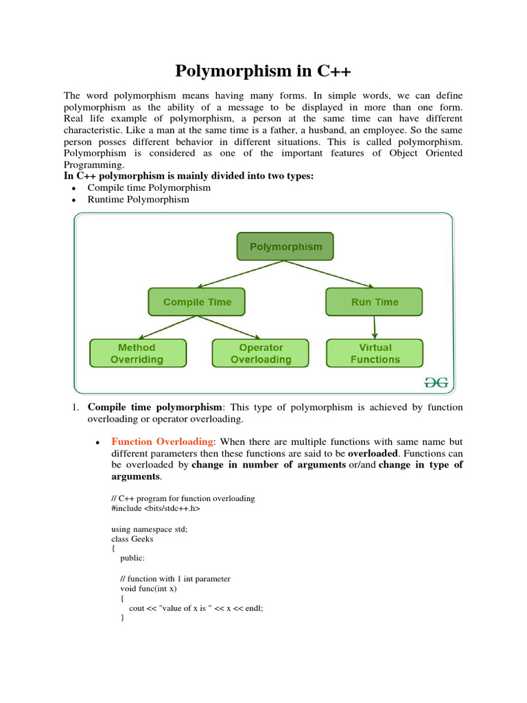 Polymorphism In C Pdf Inheritance Object Oriented Programming