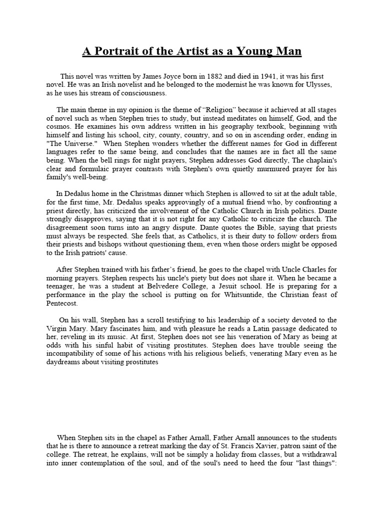 A Portrait of The Artist As A Young Man | PDF | Hell | A Portrait Of ...