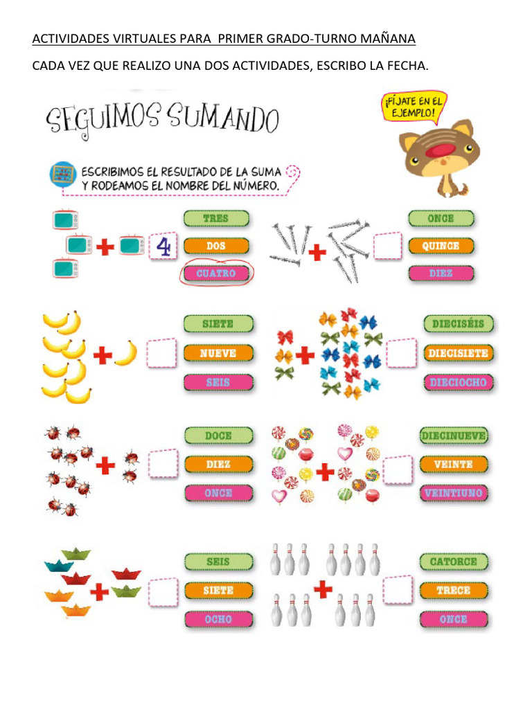 Actividades Virtuales para Primer Grado | PDF