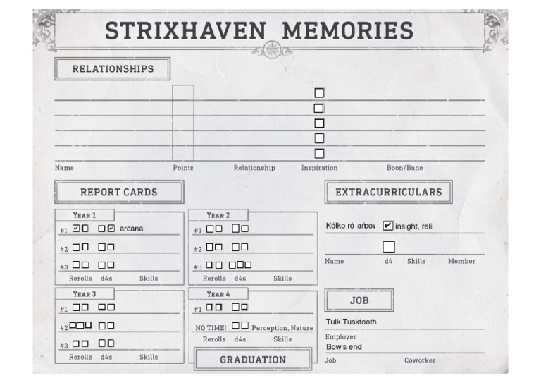 Strixhaven Memories Overview Sheet | PDF | Social Science