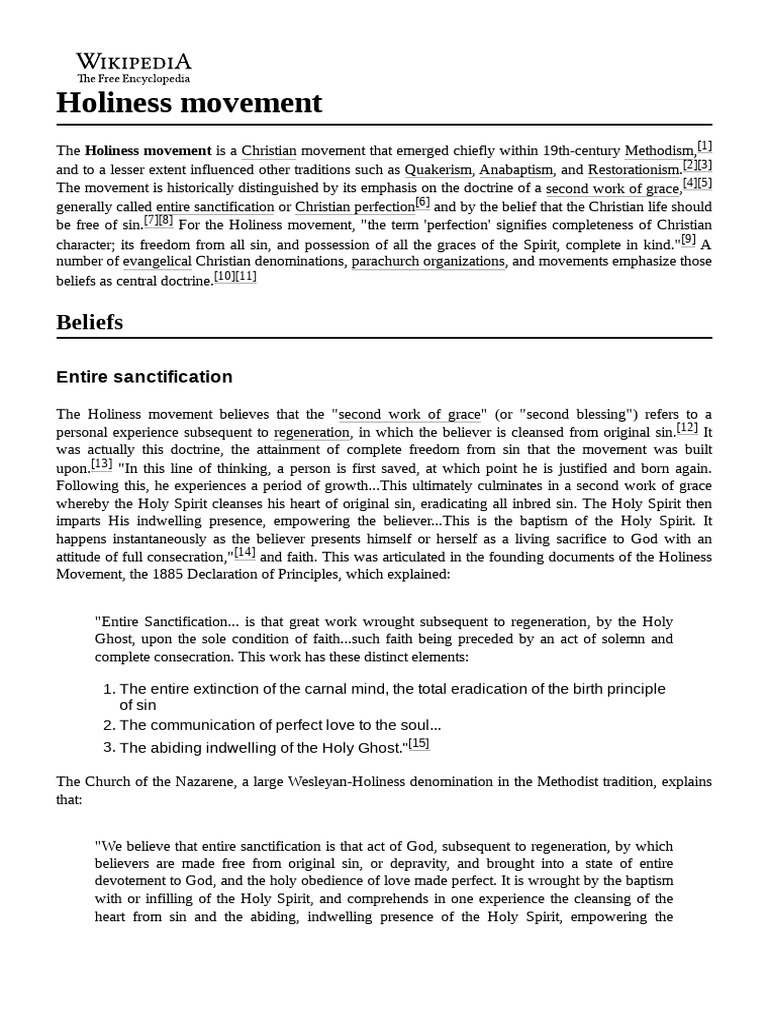 Holiness Movement | PDF | Holiness Movement | Pentecostalism