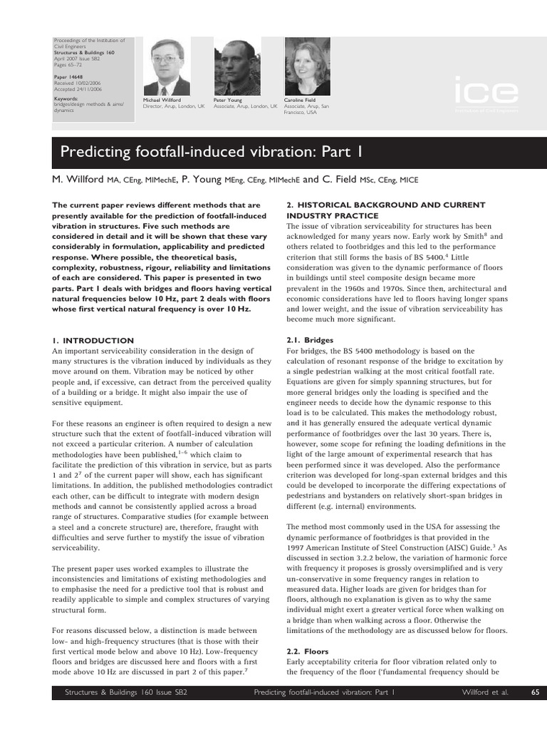 Design Guide for Footfall Vibration | PDF | Resonance | Bridge
