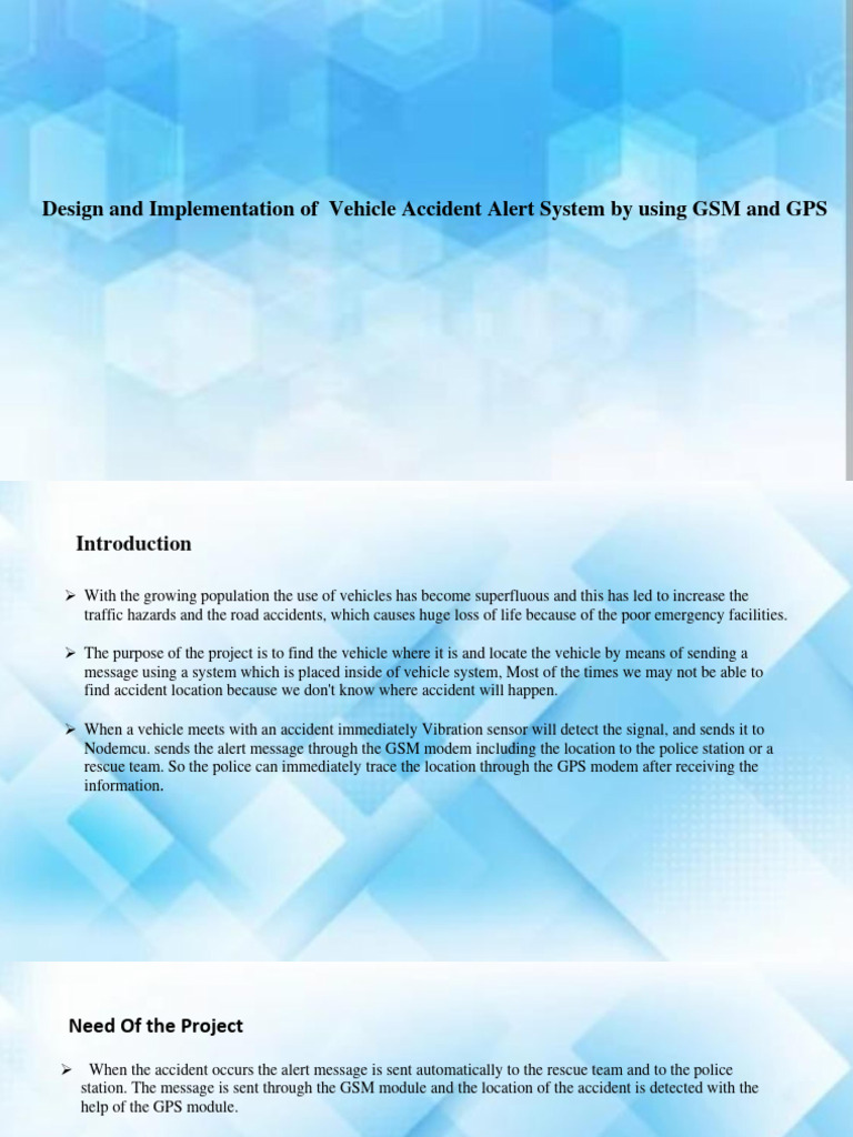 Vehicle Accident Alert System Design | PDF | Traffic Collision | Global ...