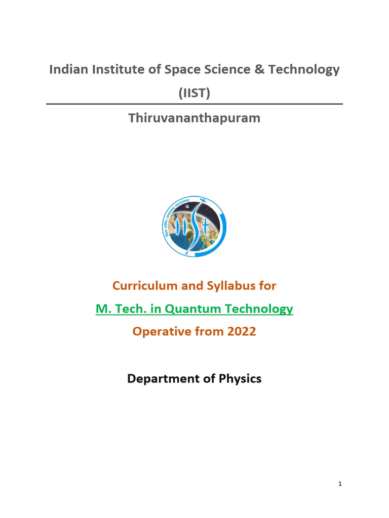 MTech QuantumTechnology Brouchure Final 0 | PDF | Coherence (Physics ...