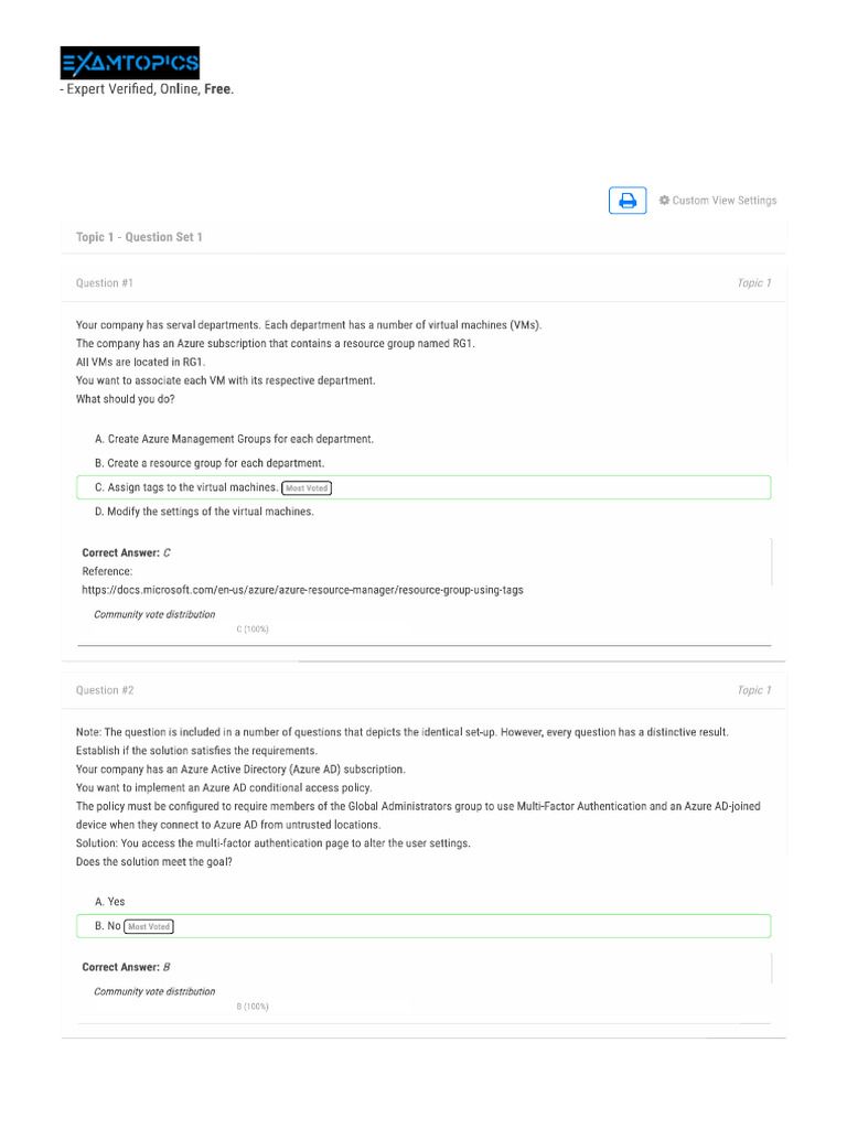 AZ 104 - Examtopics | PDF