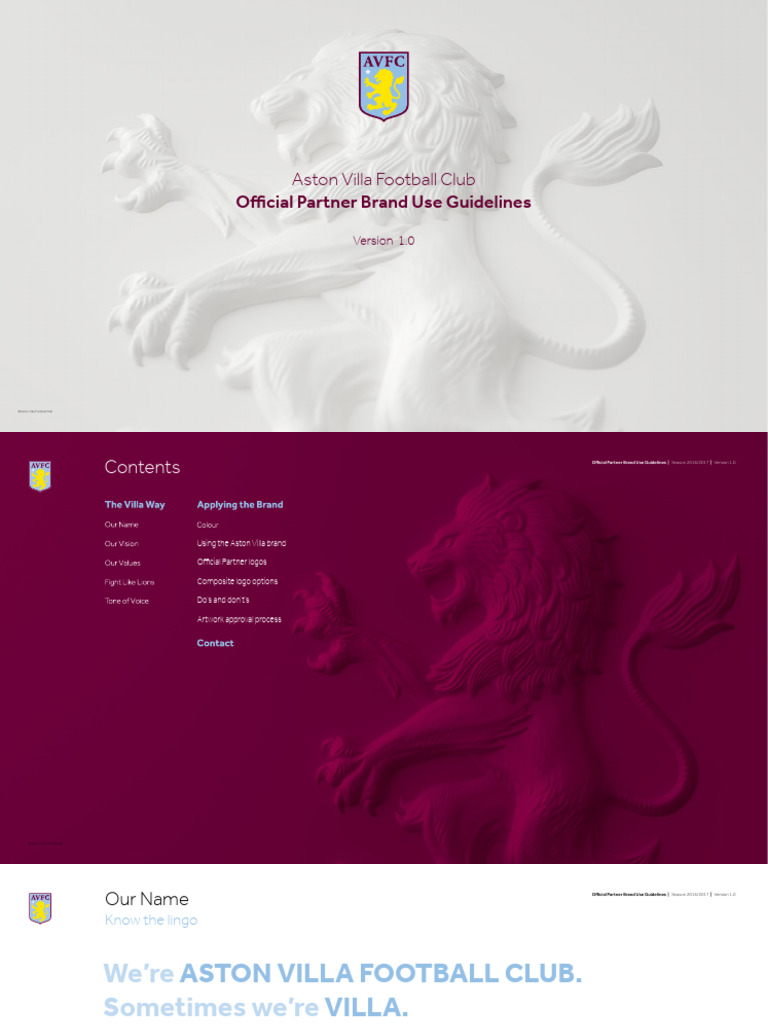 Avfc Partner Brand Guidelines Season 2016 | PDF | Brand | Logos