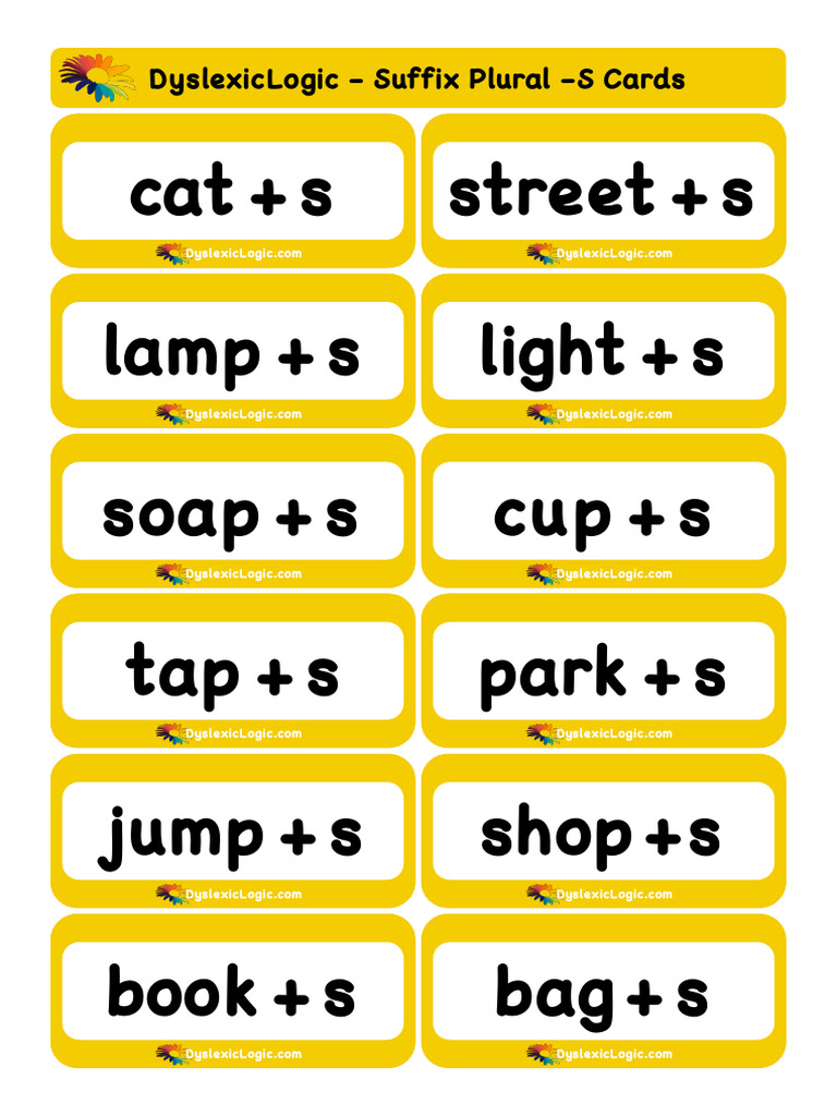 Word Pack - Suffix Plural S | PDF