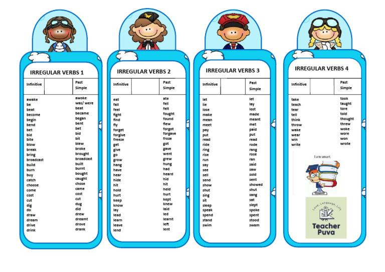 Bookmark Irregular Verbs | PDF
