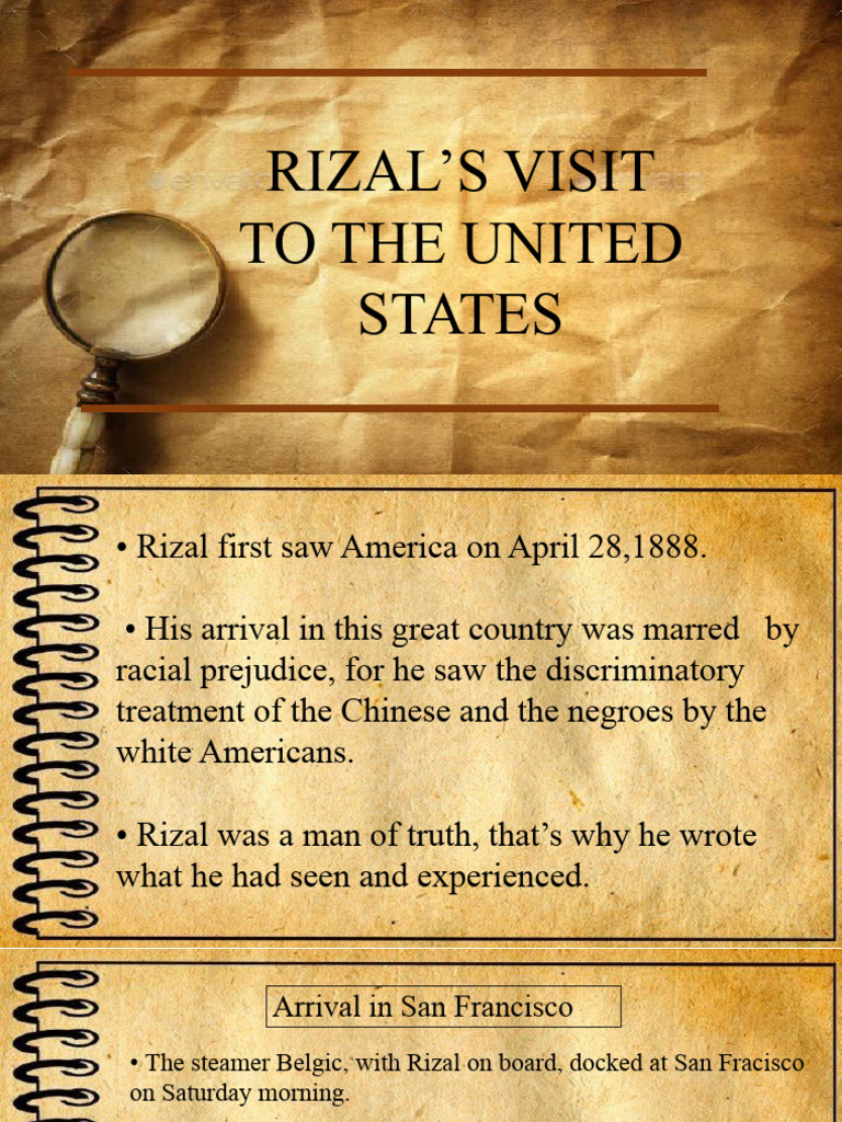 Rizals Visit To The Us | PDF | Travel | History