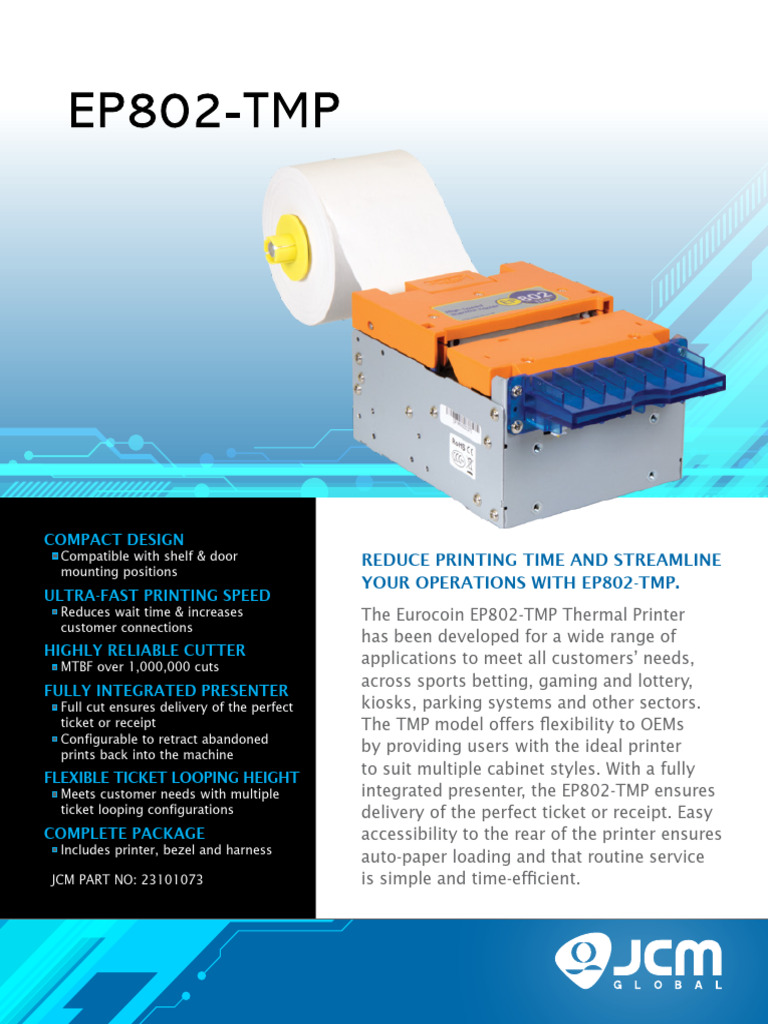 Compact Design: Reduce Printing Time and Streamline Your Operations With Ep802-Tmp | PDF ...