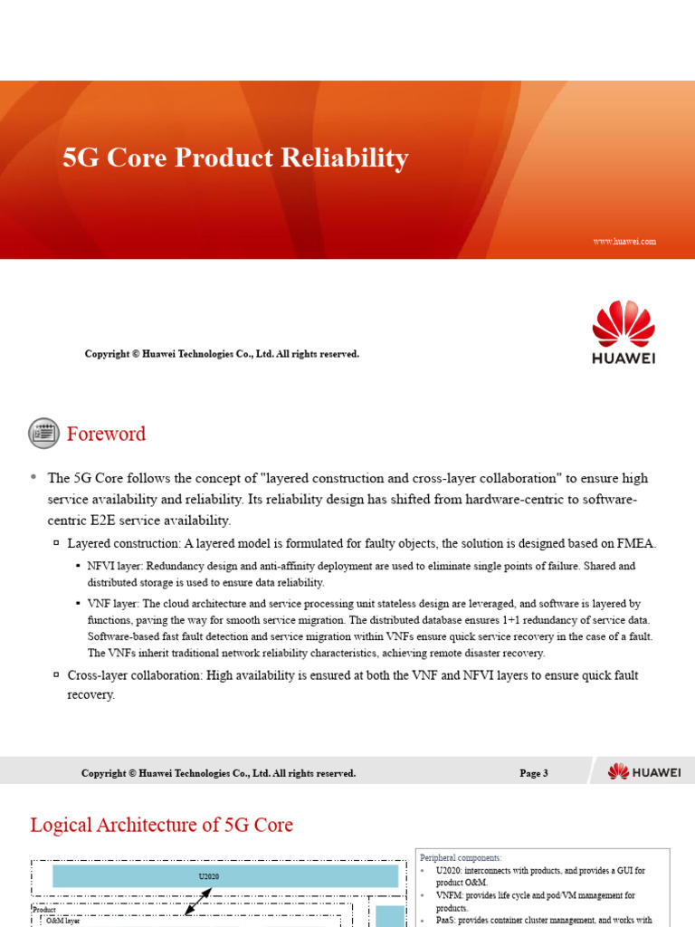 5G Core 21.1 Product Reliability ISSUE 1.0 | PDF | Computer Network ...