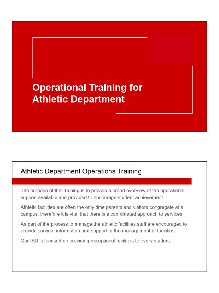 OPS Training For Athletic Department | PDF