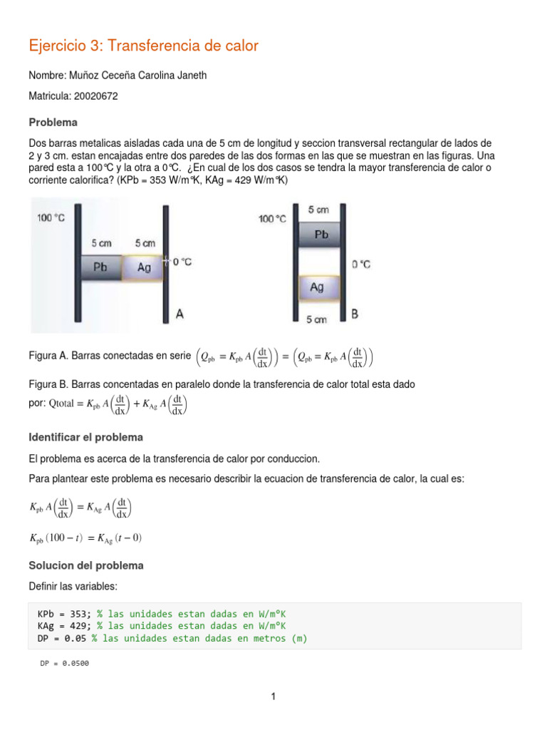 Ejercicio 3 | PDF | Calor | Cantidad