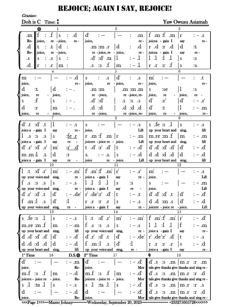 Rejoice Again I Say Rejoice by Yaw Owusu Asiamah | PDF