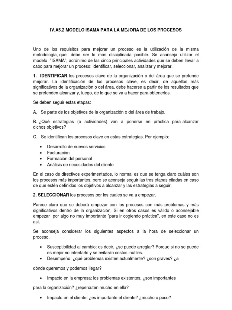 Modelo Isama | PDF | Benchmarking | Tecnología de información y ...