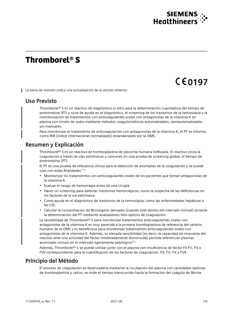 Thromborel S - Rev 11 DXDCM 09017fe9807d3a59-1678187090233 | PDF ...